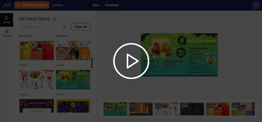 MenuRepo is the best online menu playlist design application
